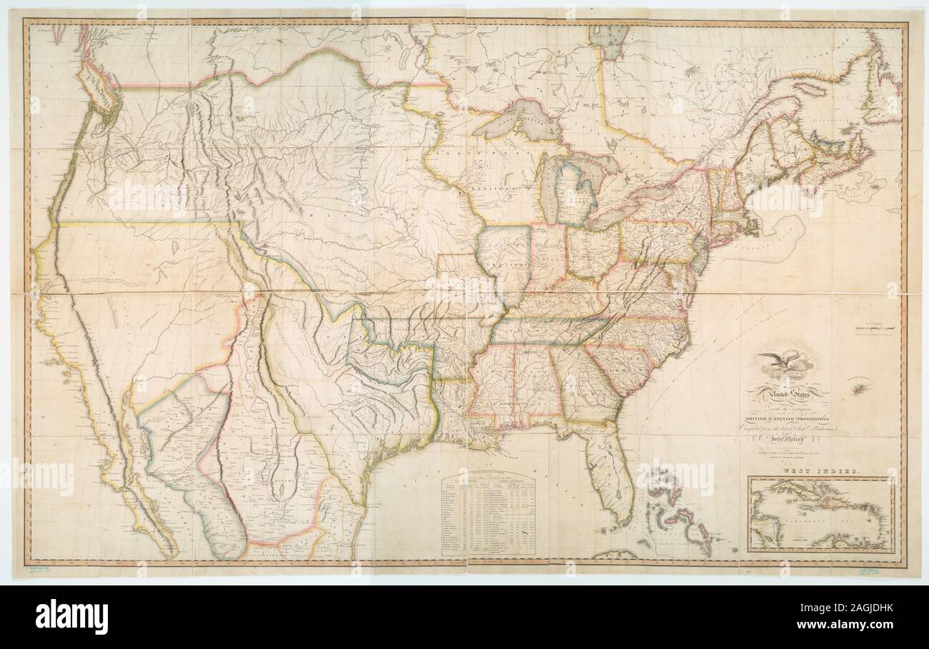 1816 map america hi-res stock photography and images - Alamy