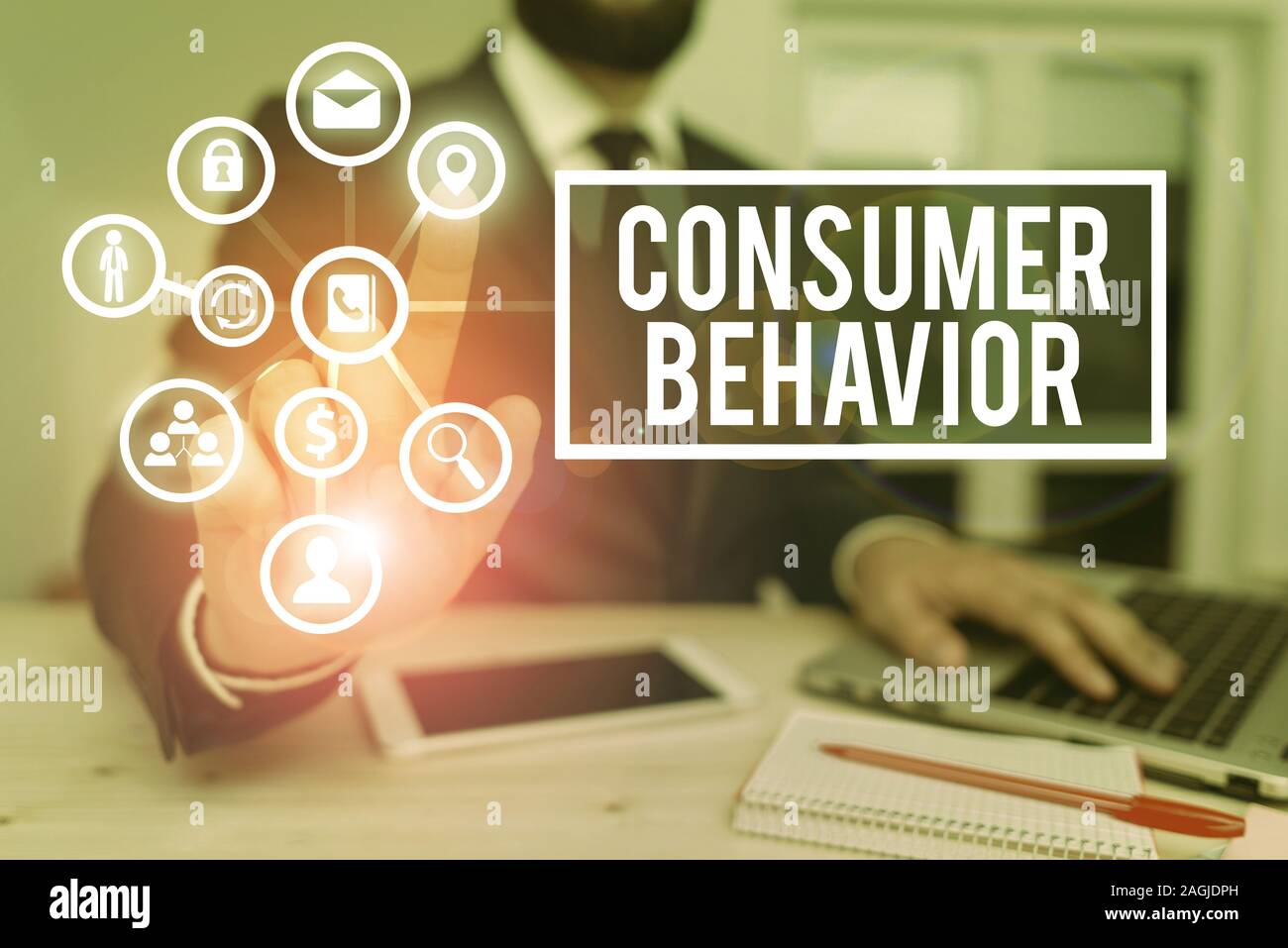 Writing note showing Consumer Behavior. Business concept for study of ...
