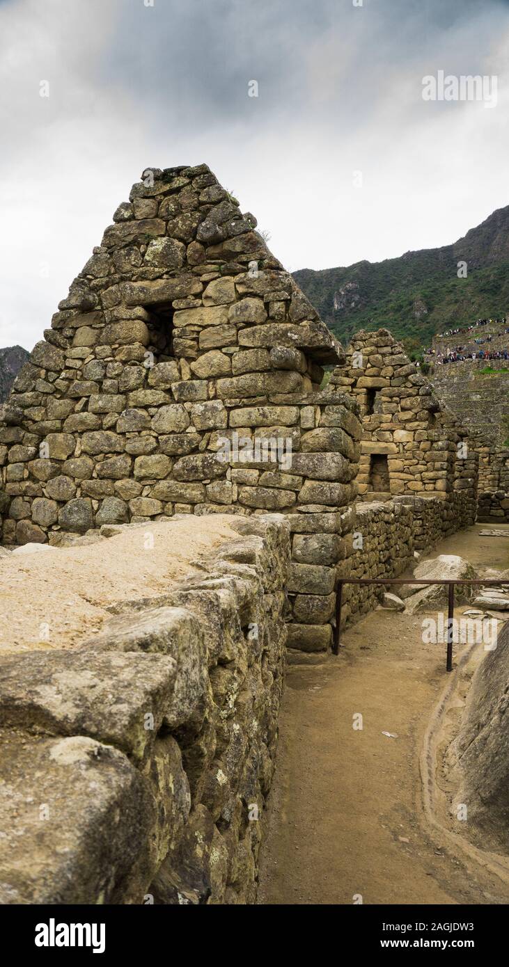 Inca architecture of the sacred valley of Machu Pichu, Cusco Peru Stock ...