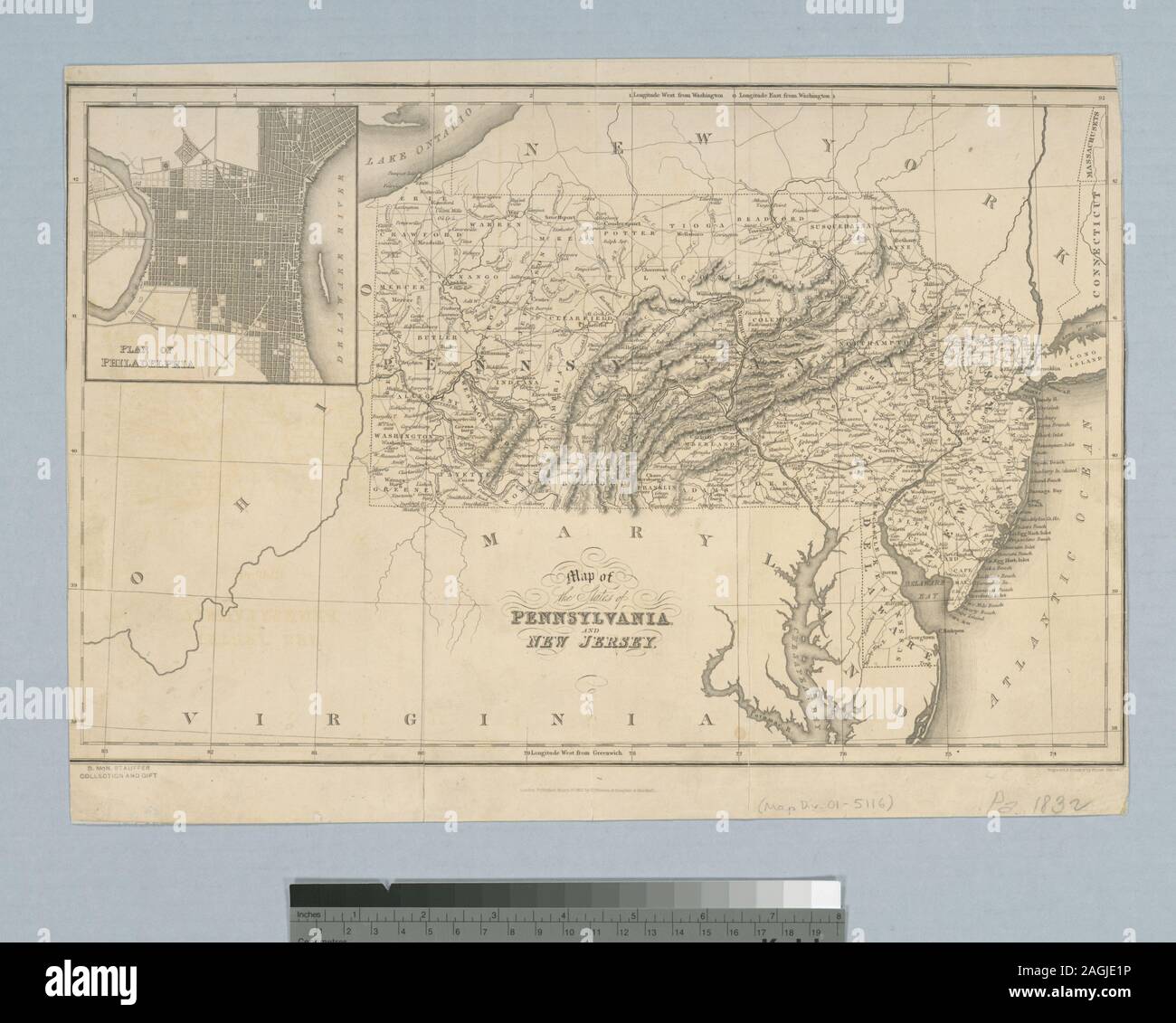 Map Of Pennsylvania With Inset Map Of Philadelphia High Resolution ...