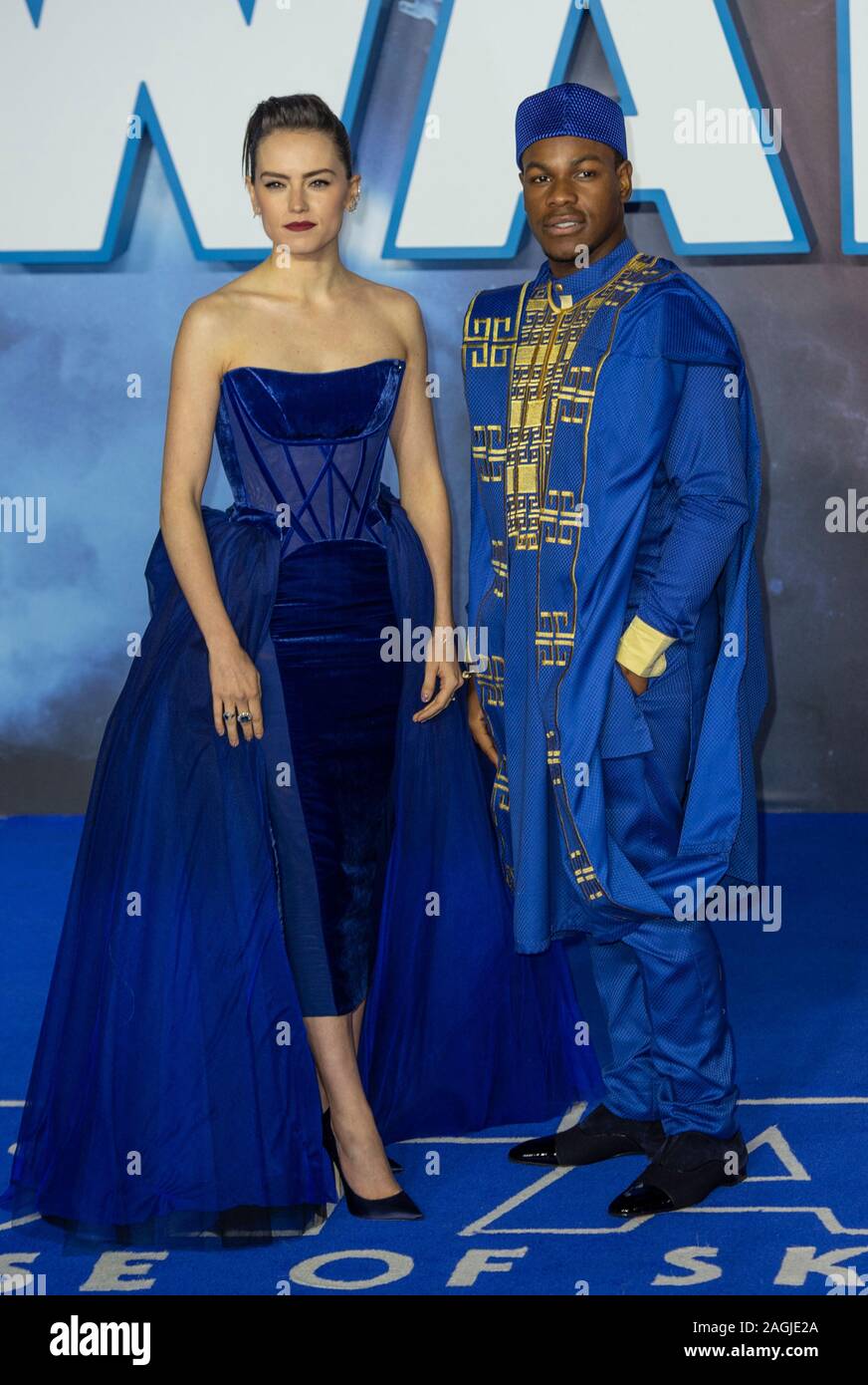 LONDON, ENGLAND - DECEMBER 18: Daisy Ridley and John Boyega attend the ...