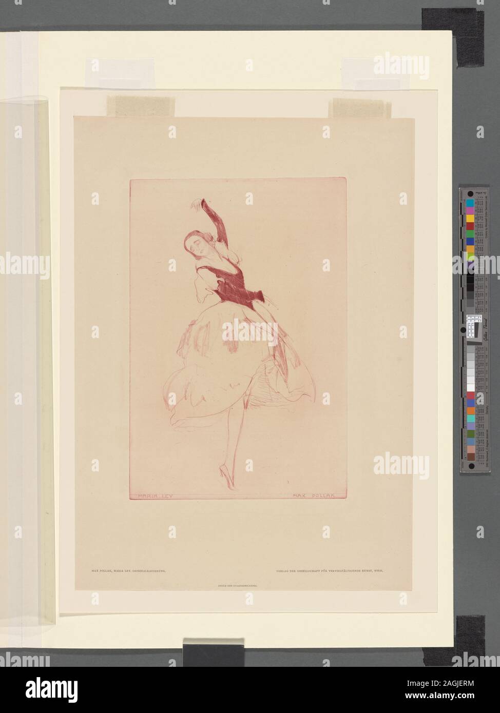 Print depicts dancer Maria Ley, pioneer of the free dance. She appears ...