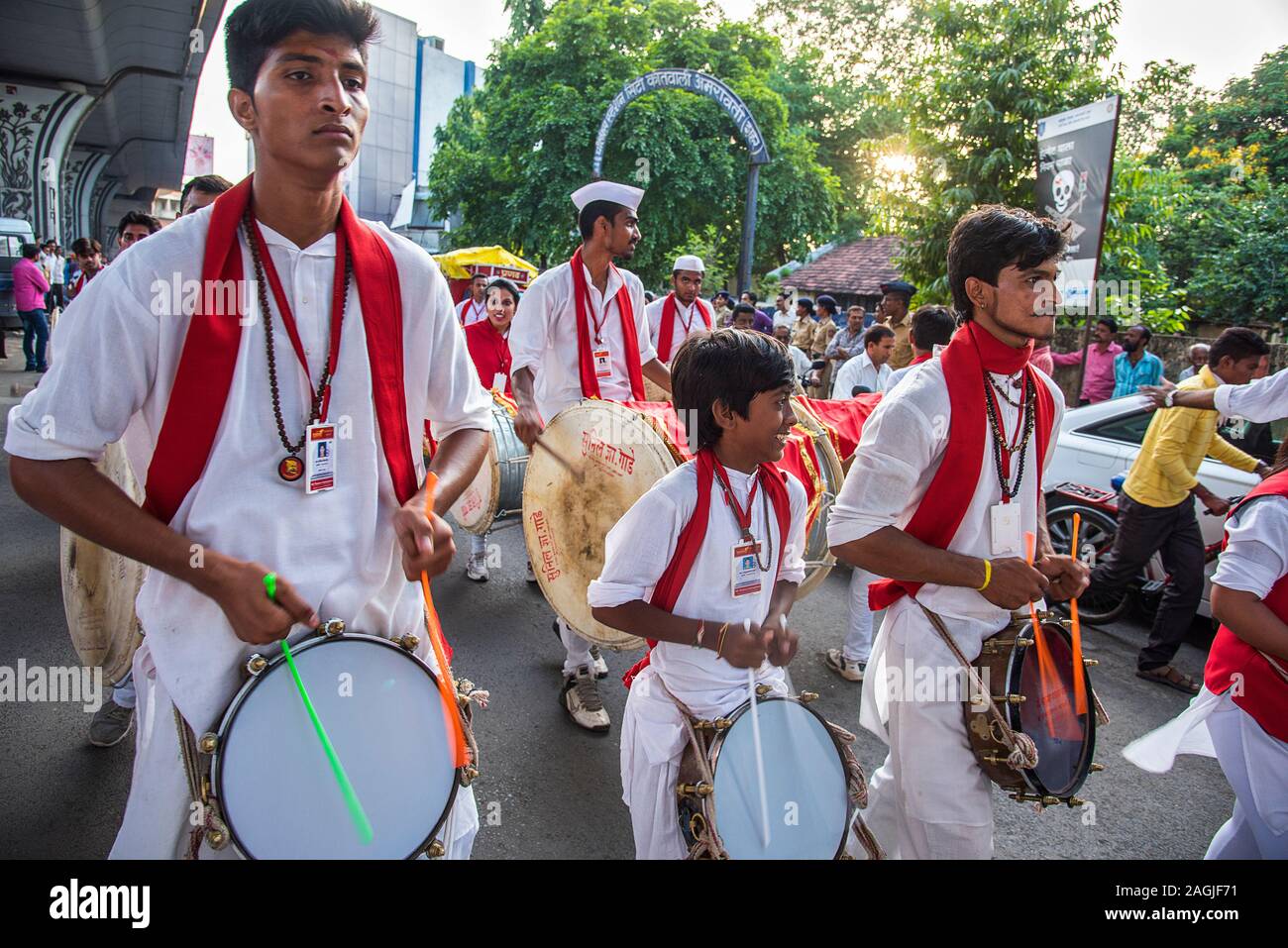 AMRAVATI, MAHARASHTRA, INDIA - SEPTEMBER 05: Lord Ganesha procession ...