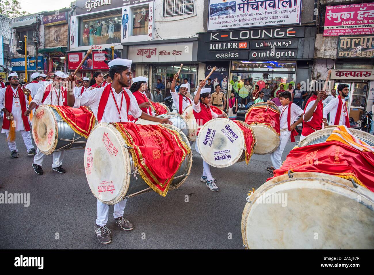 AMRAVATI, MAHARASHTRA, INDIA - SEPTEMBER 05: Lord Ganesha procession ...