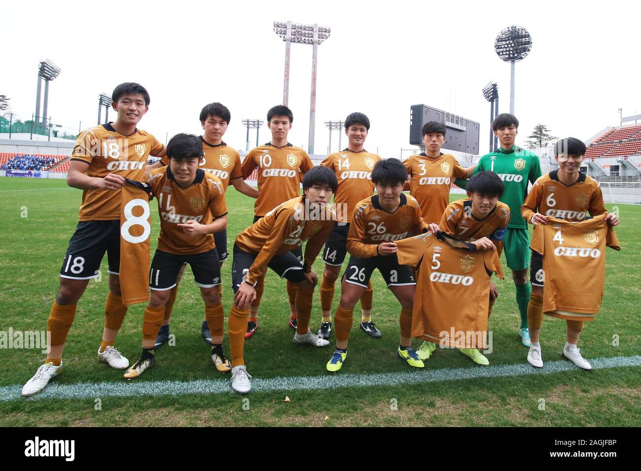 Saitama, Japan. 19th Dec, 2019. Chuo University team group line-up ...