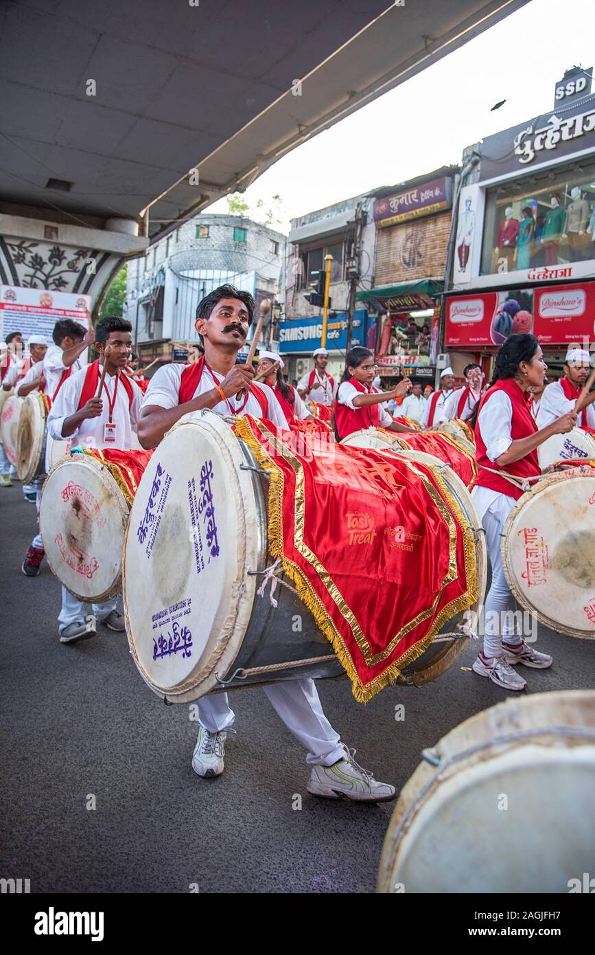 AMRAVATI, MAHARASHTRA, INDIA - SEPTEMBER 05: Lord Ganesha procession ...