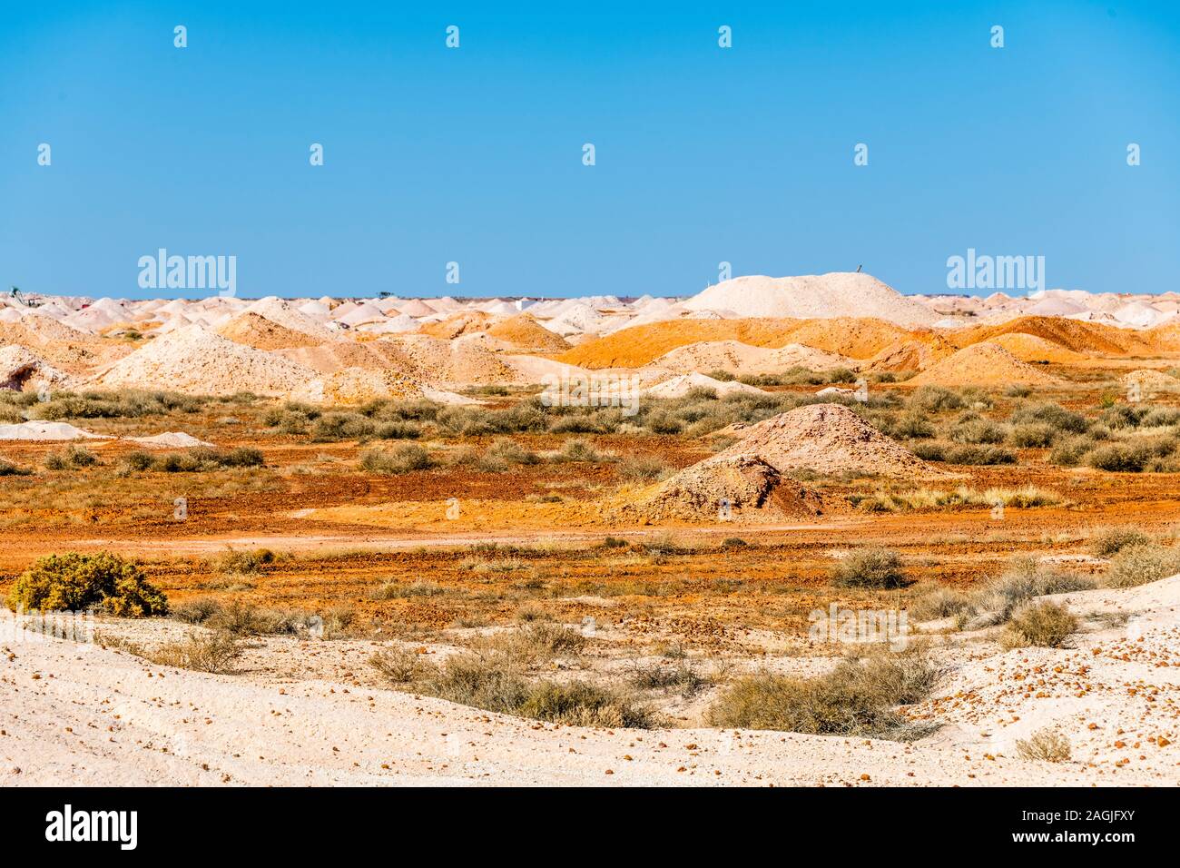 Mounds of dirt (mullock) removed from mining shafts and tunnels at ...