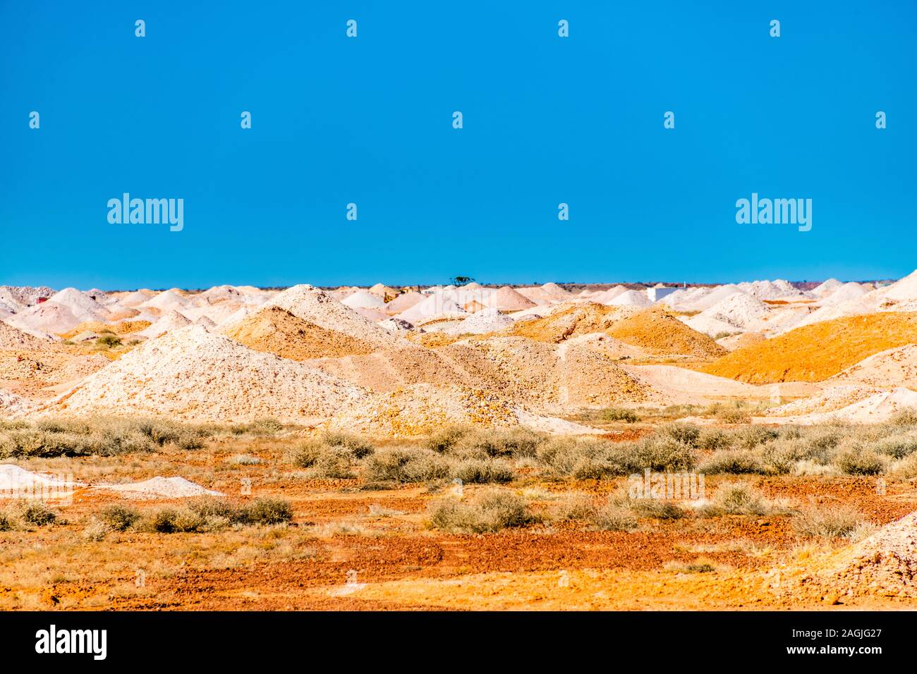 Mounds of dirt (mullock) removed from mining shafts and tunnels at ...