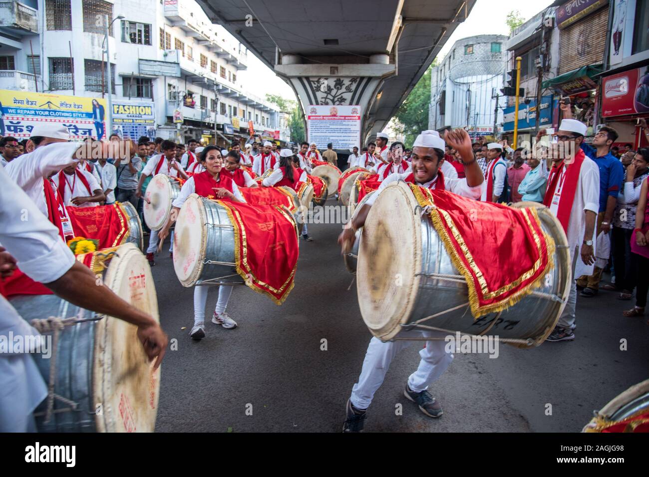 AMRAVATI, MAHARASHTRA, INDIA - SEPTEMBER 05: Lord Ganesha procession ...