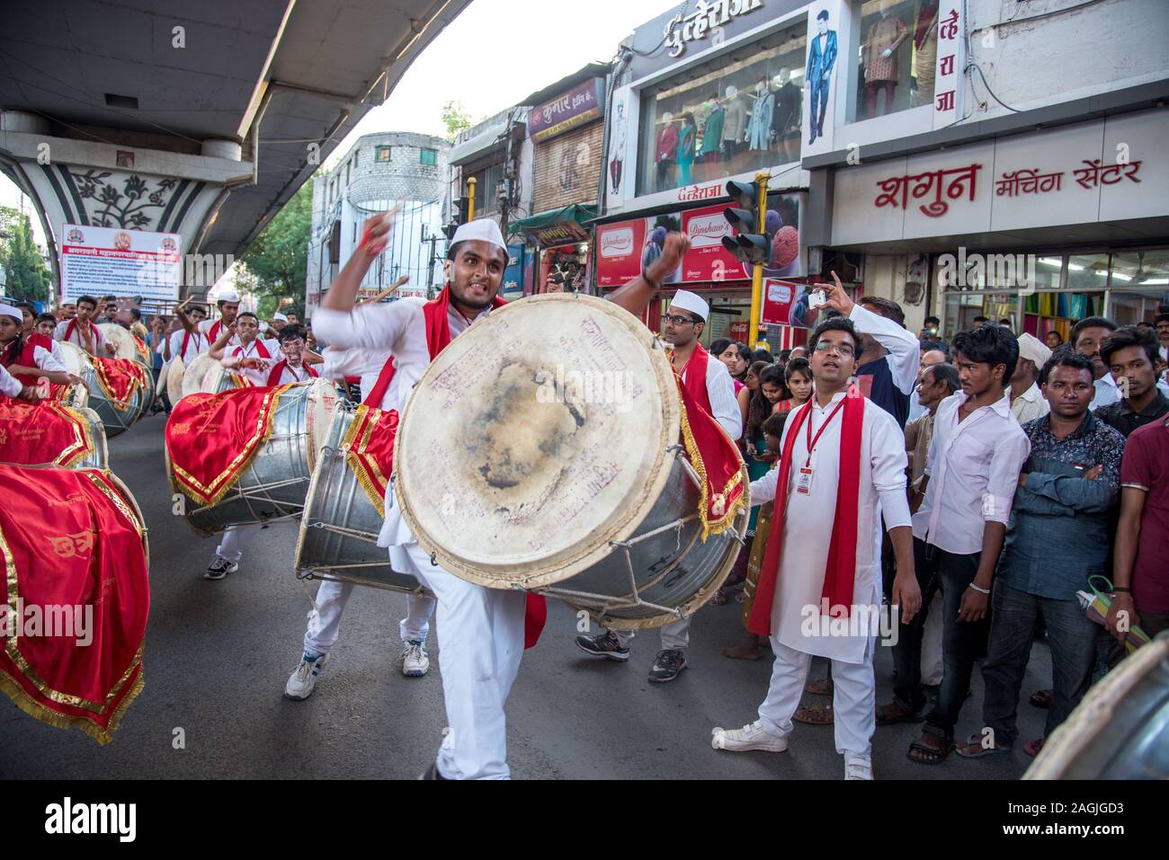 AMRAVATI, MAHARASHTRA, INDIA - SEPTEMBER 05: Lord Ganesha procession ...