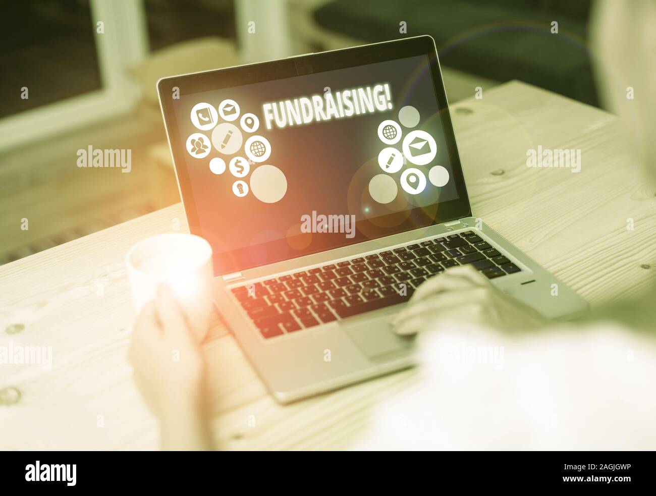 Word writing text Fundraising. Business photo showcasing seeking to generate financial support ...