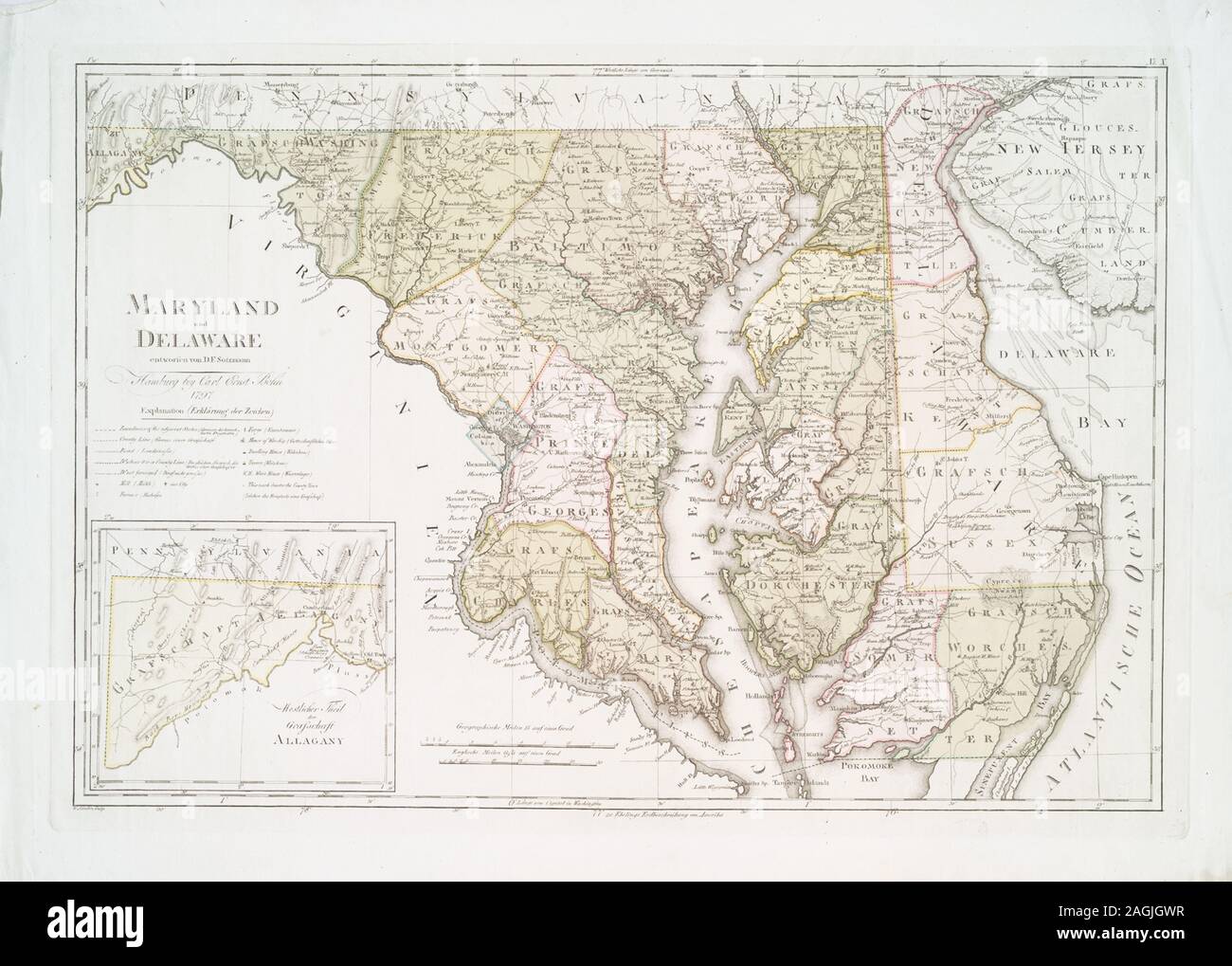 Delaware relief map hi-res stock photography and images - Alamy
