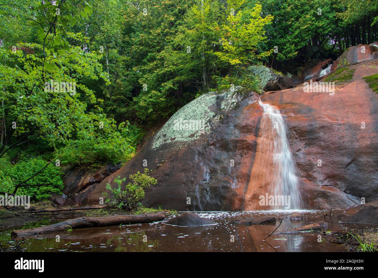 September 8, 2019 - Labelle, Quebec, Canada: Close view of Waterfall ...