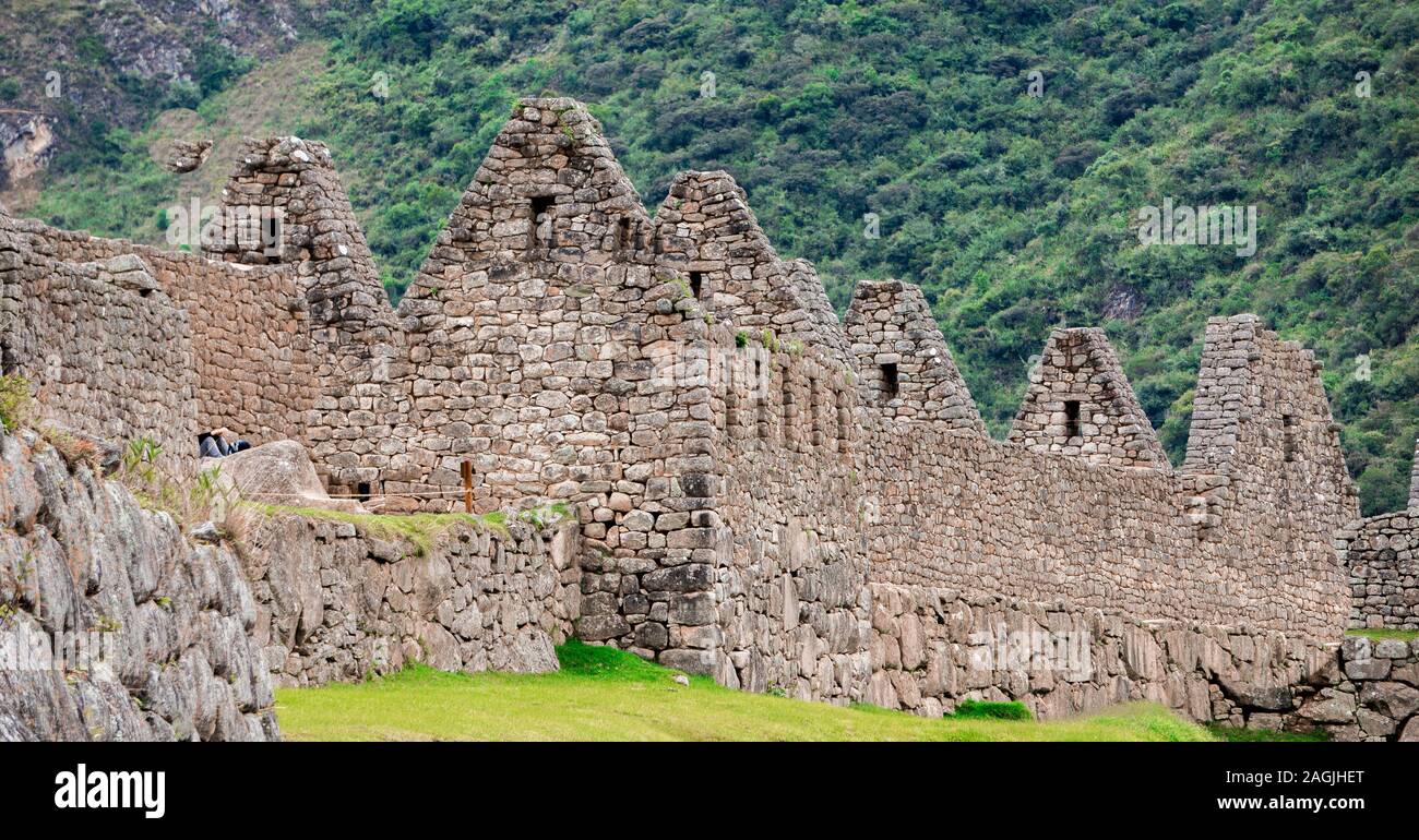 Inca architecture of the sacred valley of Machu Pichu, Cusco Peru Stock ...