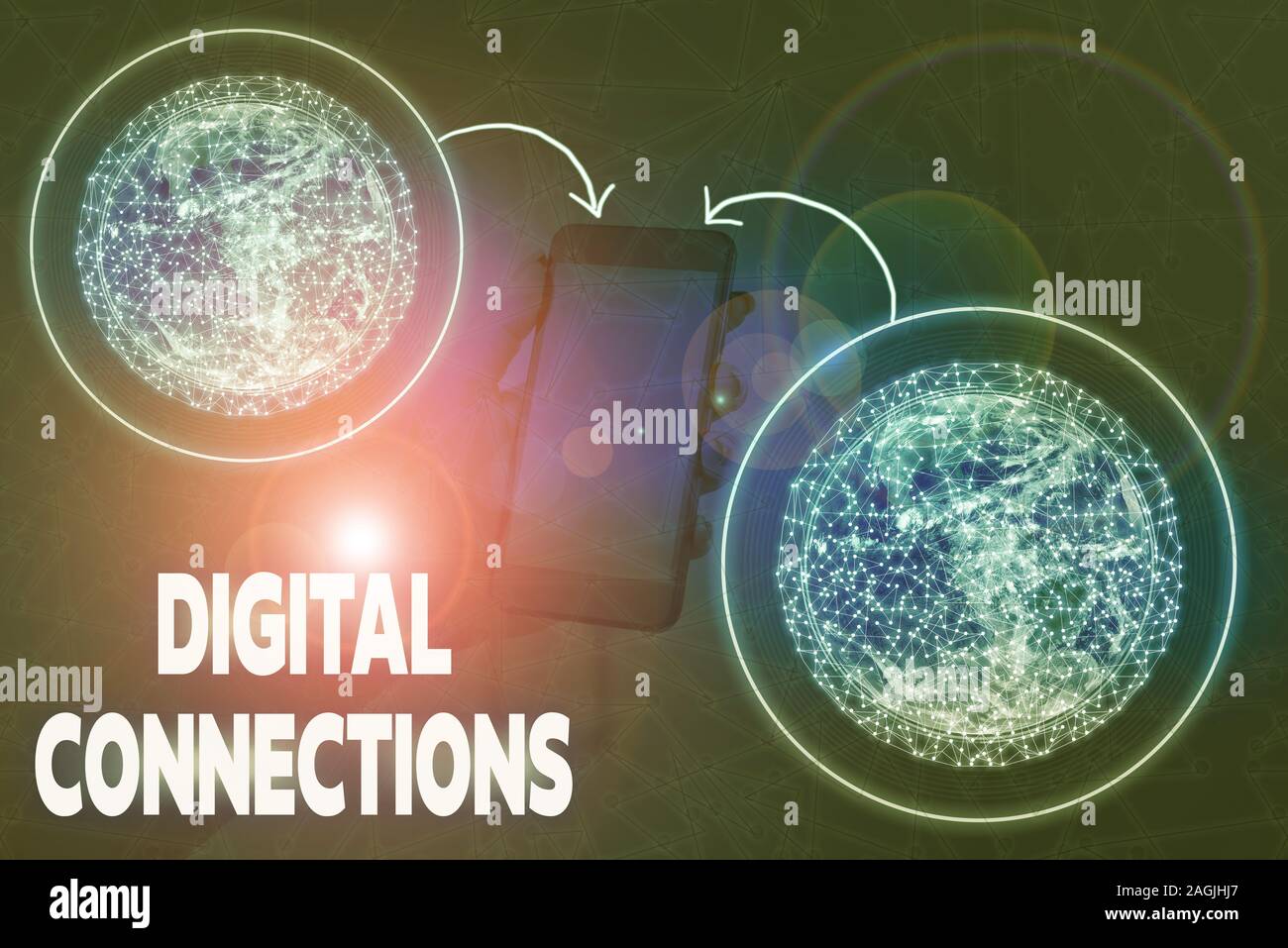 Conceptual hand writing showing Digital Connections. Concept meaning ...