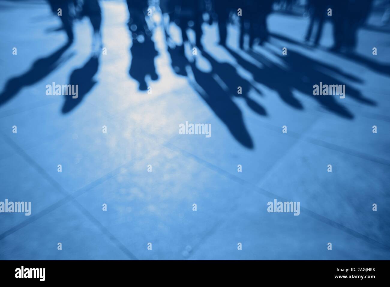 Crowded blurred street in Milan, Italy. Blurred people with long ...
