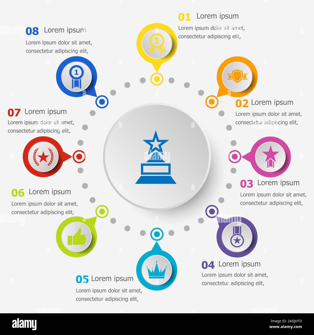 Infographic template with winner icons, stock vector Stock Vector Image ...