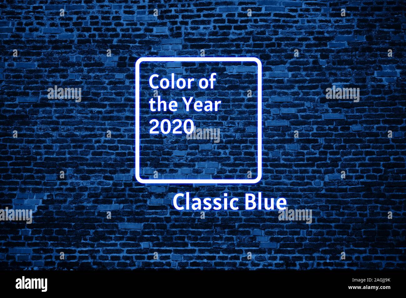 Old brick medieval wall in blue color with frame demonstrating color of ...