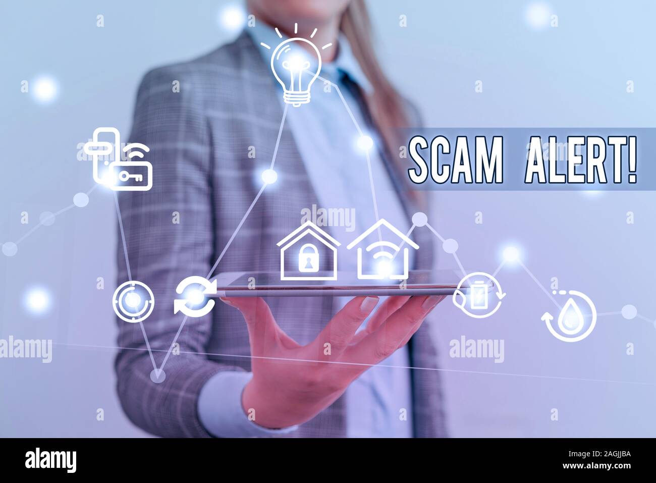 Text sign showing Scam Alert. Business photo text fraudulently obtain ...