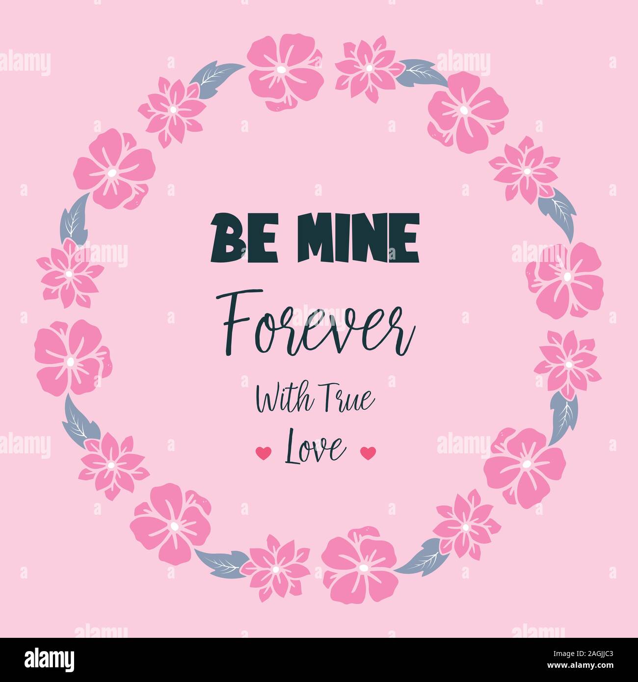 Template decoration be mine, with leaf flower frame pattern. Vector ...