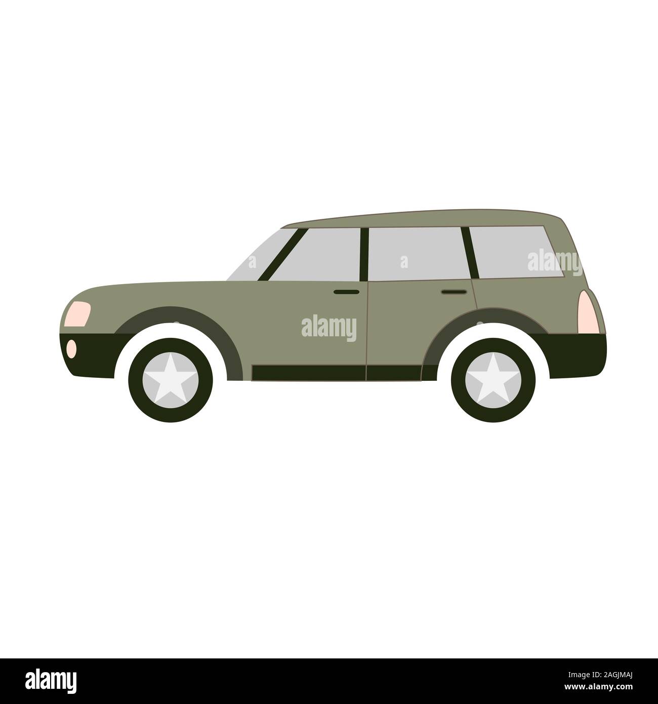 City car. Right view. Vector illustration in simple flat design Stock ...