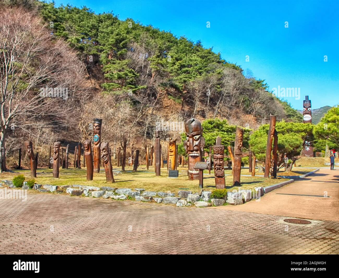 Korea totem pole jangseung hi-res stock photography and images - Alamy