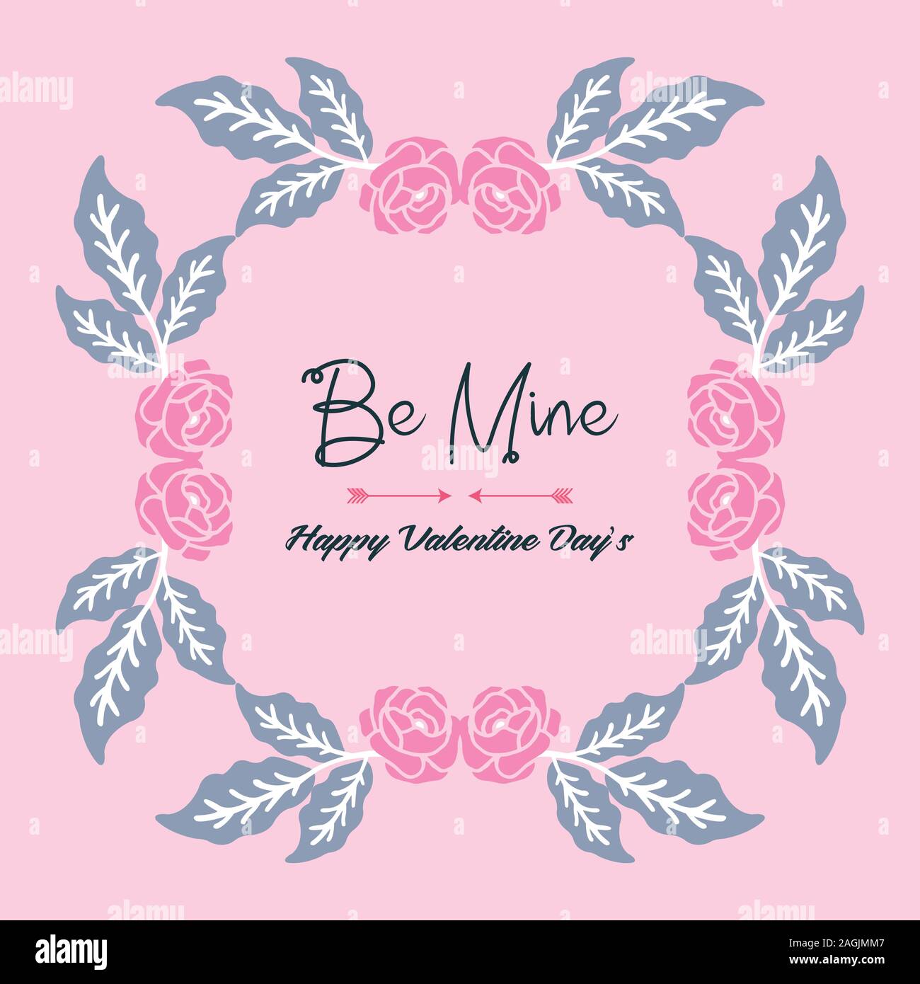 Template design be mine, with wreath frame pattern pink seamless ...