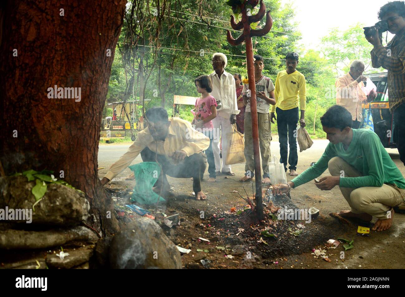 NAGPUR, MAHARASHTRA, INDIA - AUGUST 01 : People worship of Snake God in ...