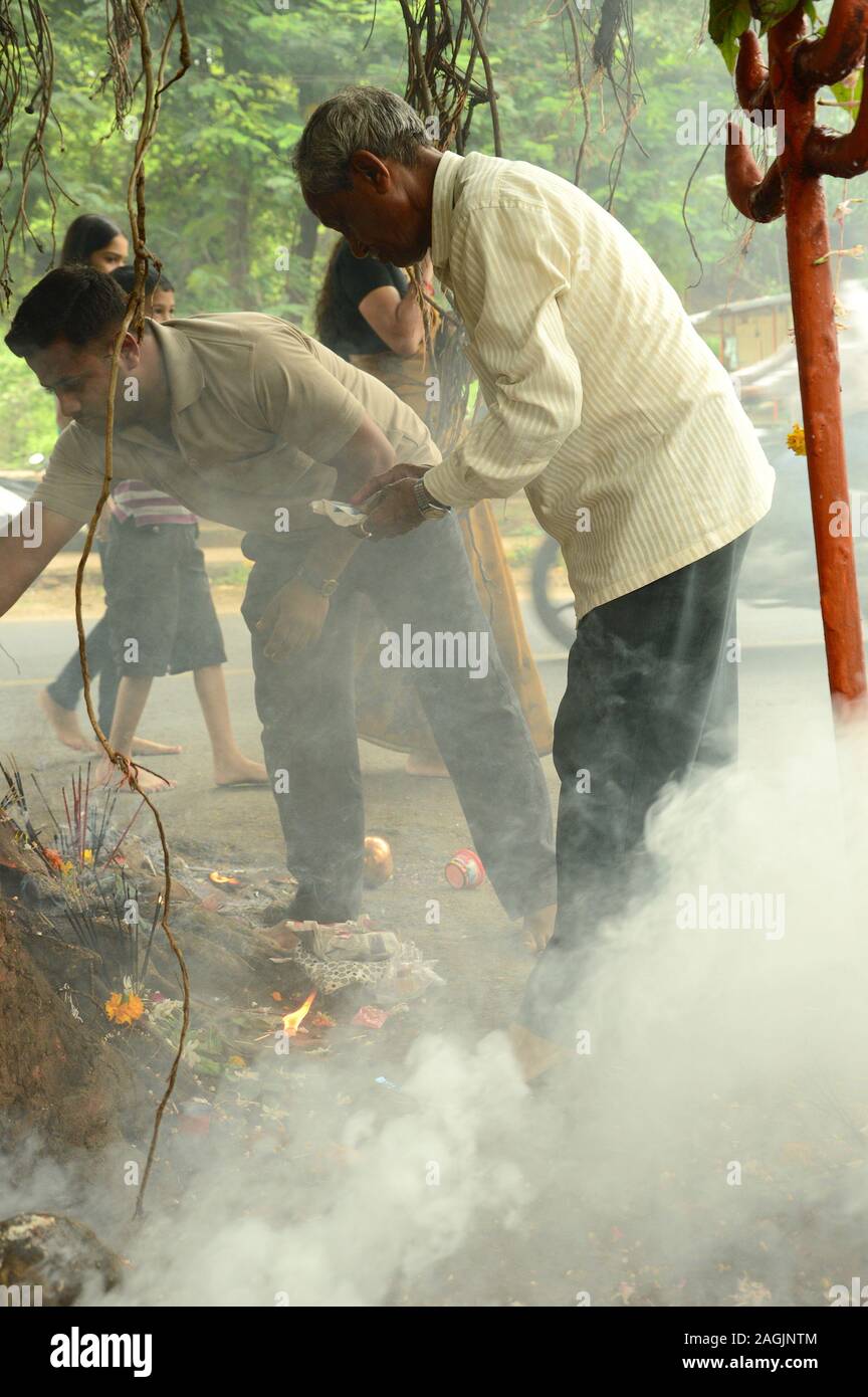NAGPUR, MAHARASHTRA, INDIA - AUGUST 01 : People worship of Snake God in ...