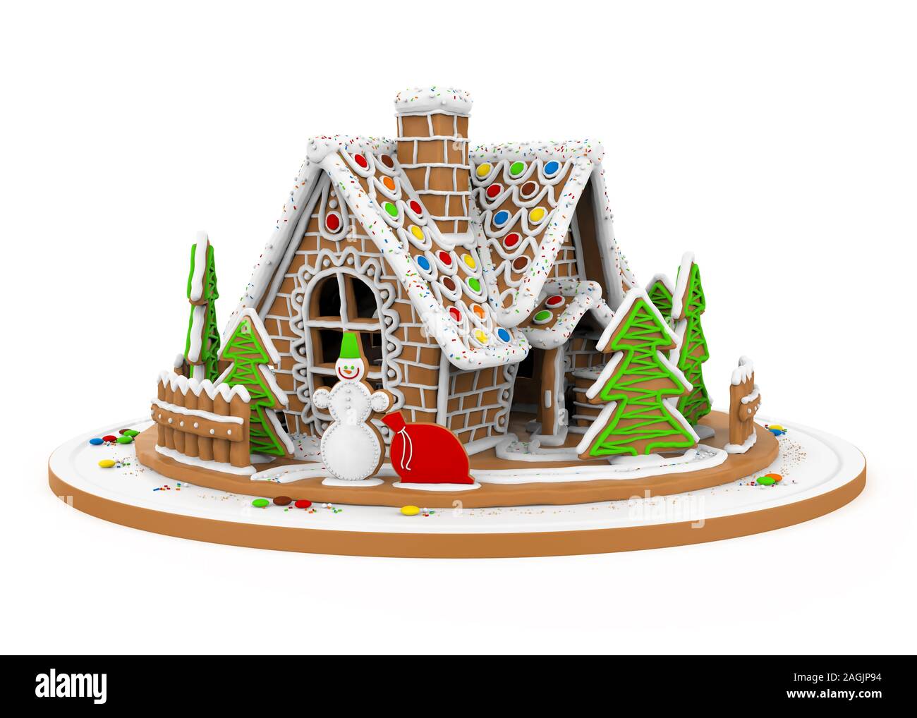 Gingerbread house illustration Cut Out Stock Images & Pictures - Alamy