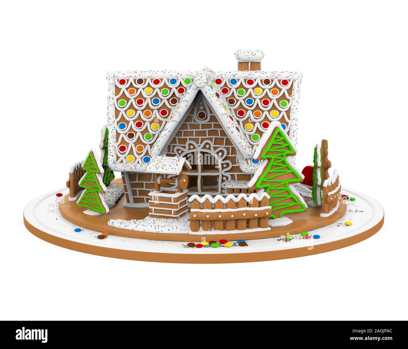 Gingerbread House Isolated Stock Photo - Alamy