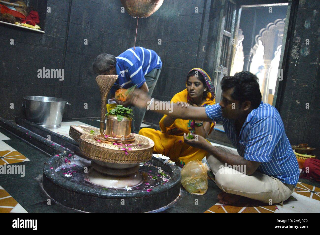 NAGPUR, MAHARASHTRA, INDIA - AUGUST 01 : People worship of Snake God in ...