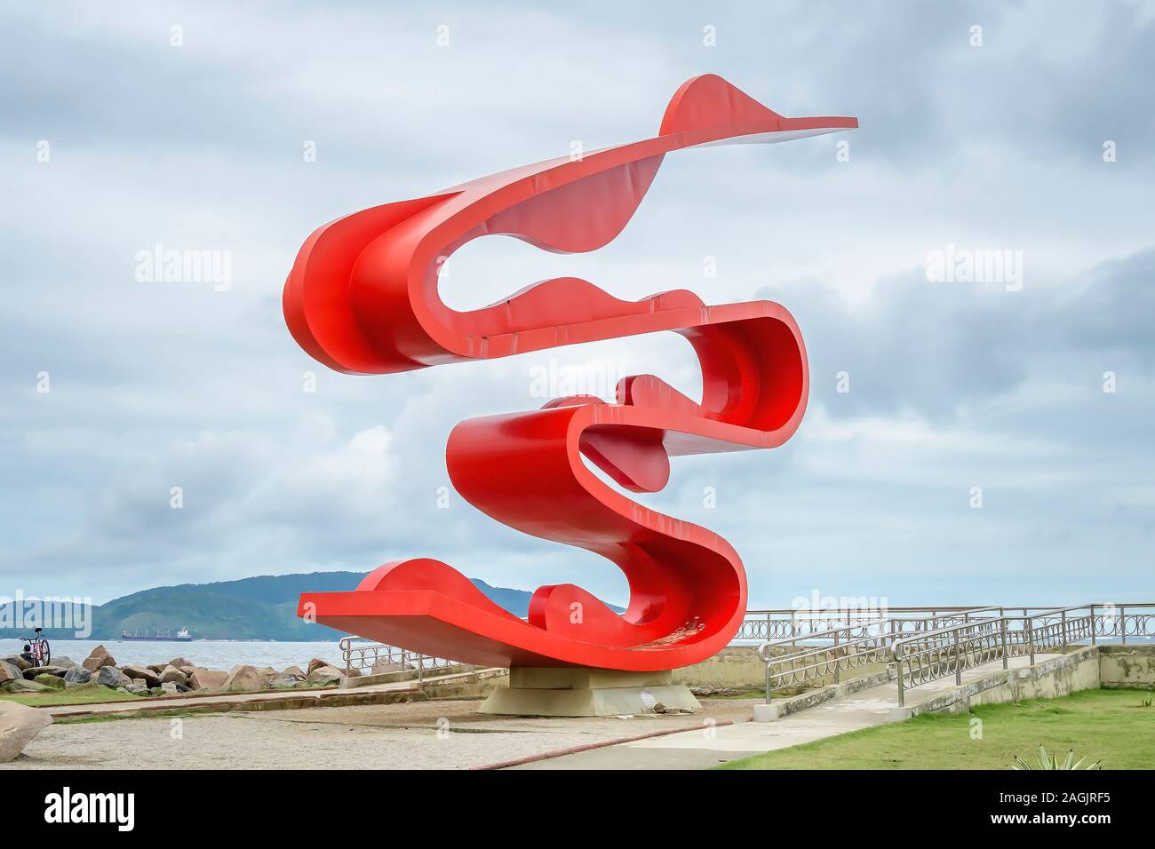 Santos - SP, Brazil - November 18, 2019: Red monument in honor of 100 ...