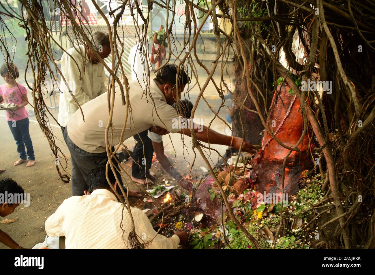 NAGPUR, MAHARASHTRA, INDIA - AUGUST 01 : People worship of Snake God in ...