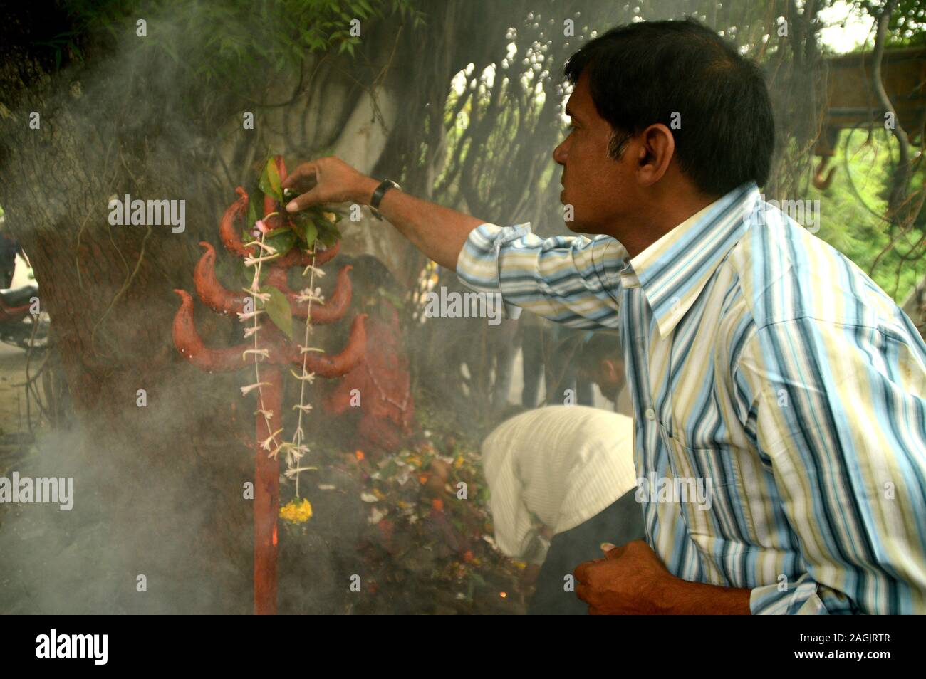 NAGPUR, MAHARASHTRA, INDIA - AUGUST 01 : People worship of Snake God in ...