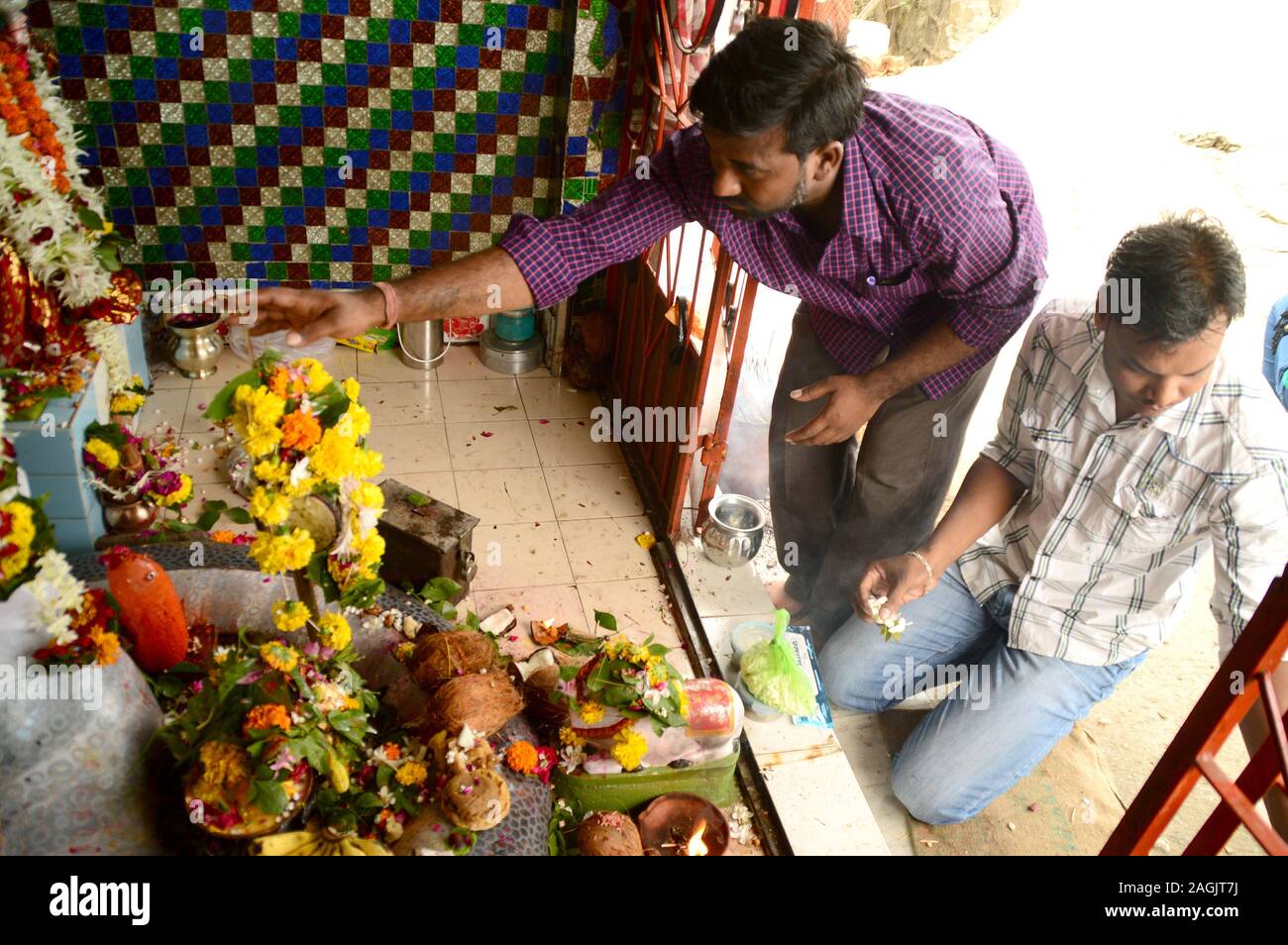 NAGPUR, MAHARASHTRA, INDIA - AUGUST 01 : People worship of Snake God in ...