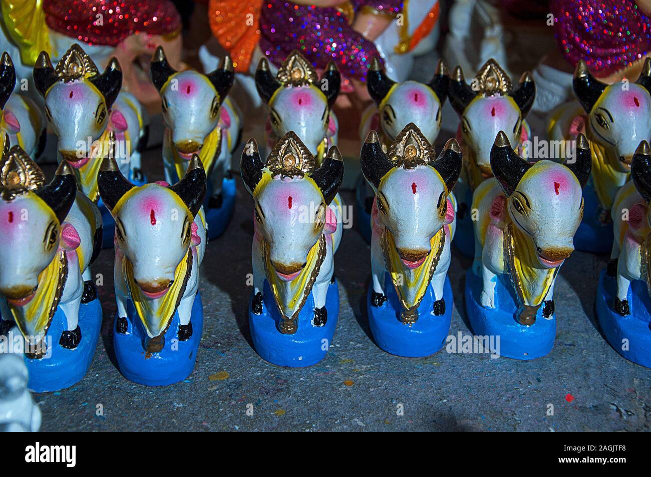 statue of Bull at an artist's workshop for Bail (Bull) Pola Festival ...