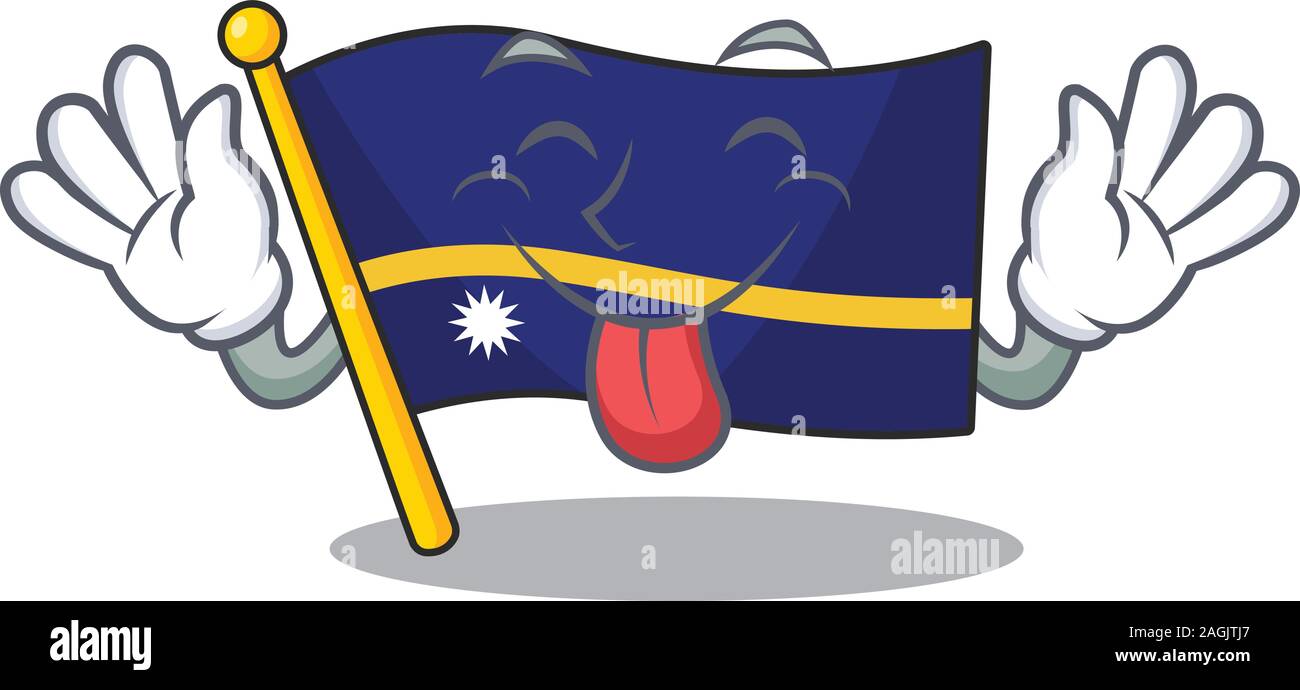 Funny face flag nauru Scroll mascot design with Tongue out Stock Vector ...