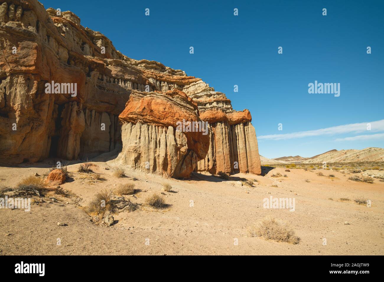 The great sandstone cliffs at Red Rock. Red Rock Canyon State park ...