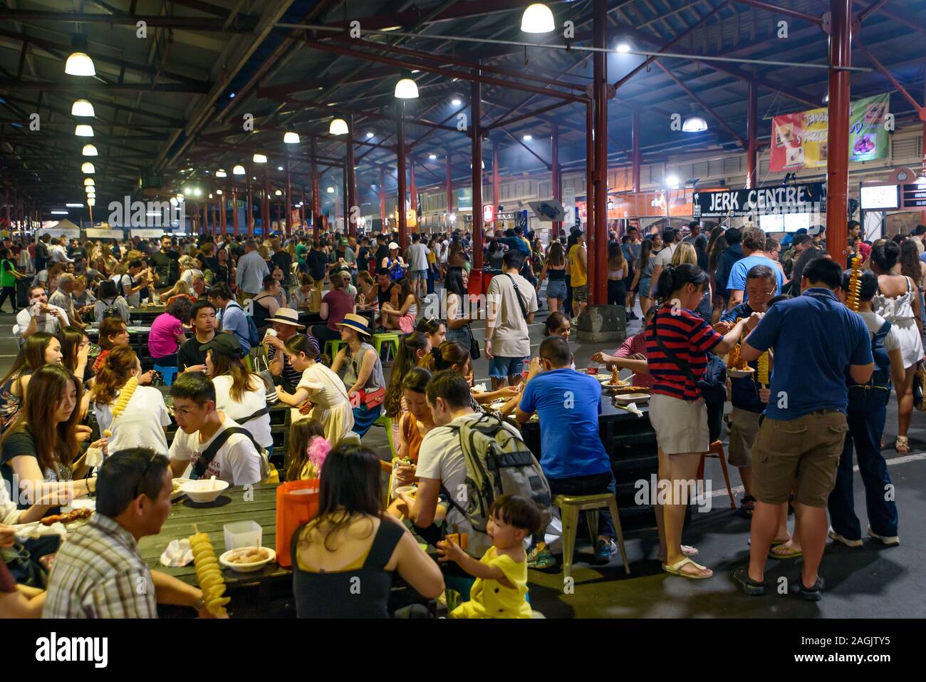 Queen Victoria Night Market for summer in Melbourne, Australia Stock ...