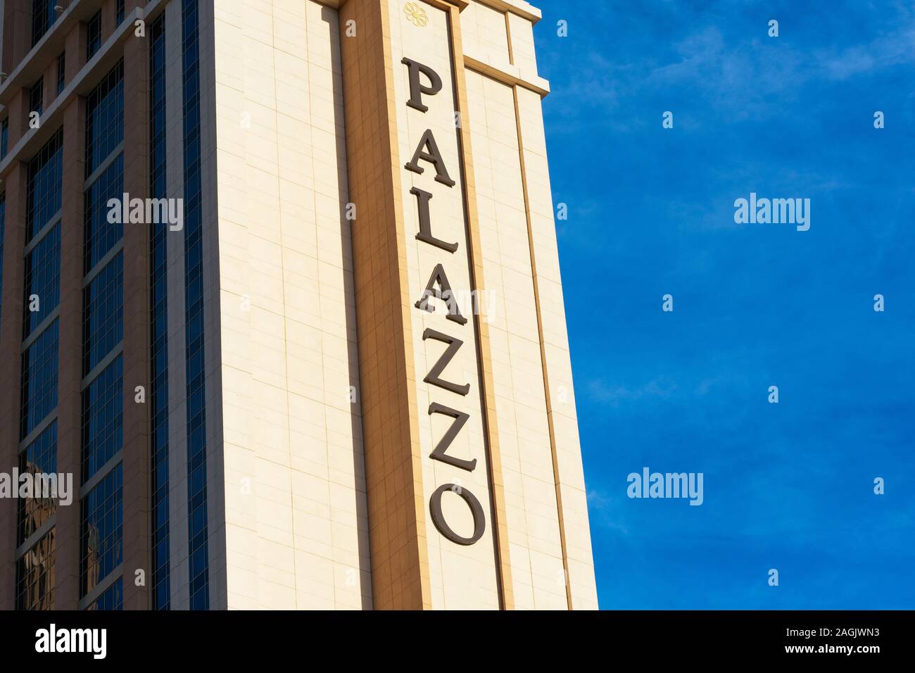 Palazzo sign atop luxury hotel, casino resort, entertainment and ...