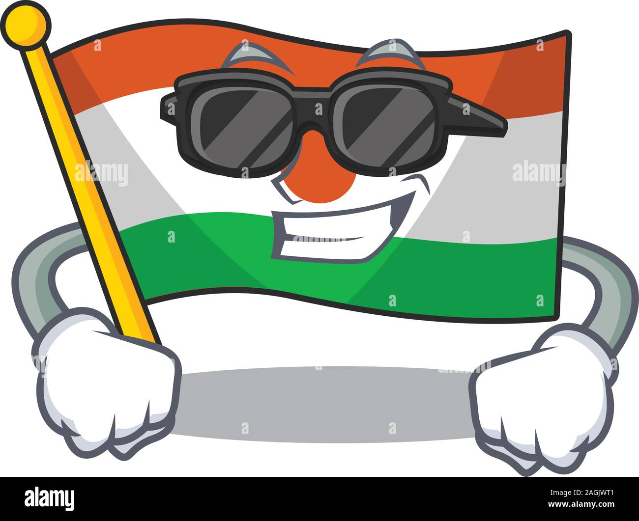 Super cool flag niger Scroll character with black glasses Stock Vector ...