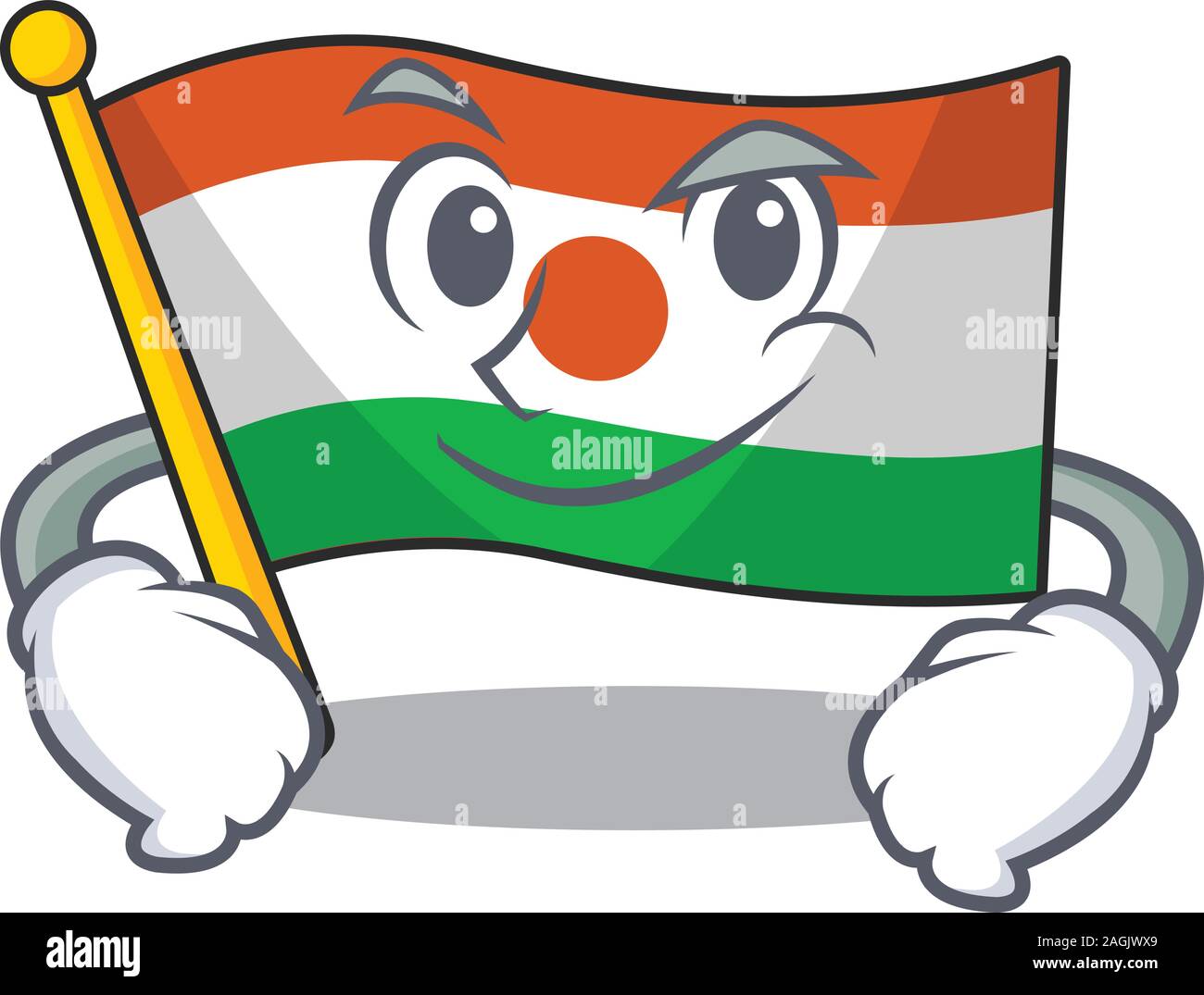 Cool flag niger Scroll mascot character with Smirking face Stock Vector ...