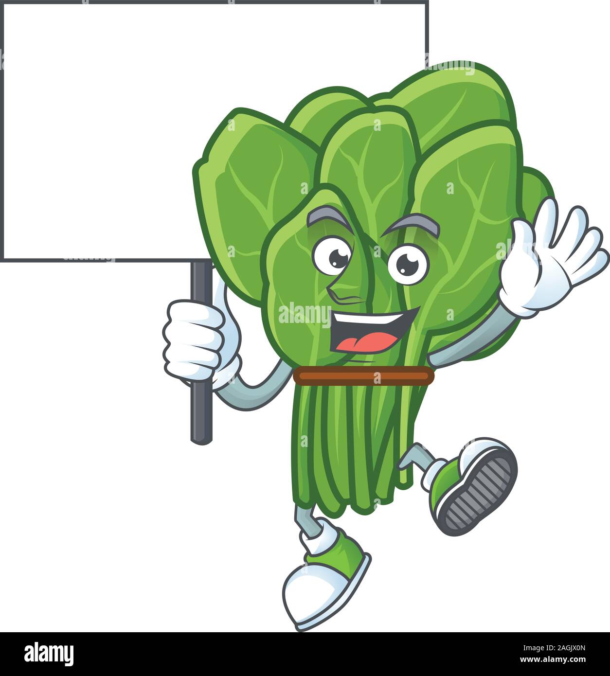 Spinach cute cartoon character style bring board Stock Vector Image ...