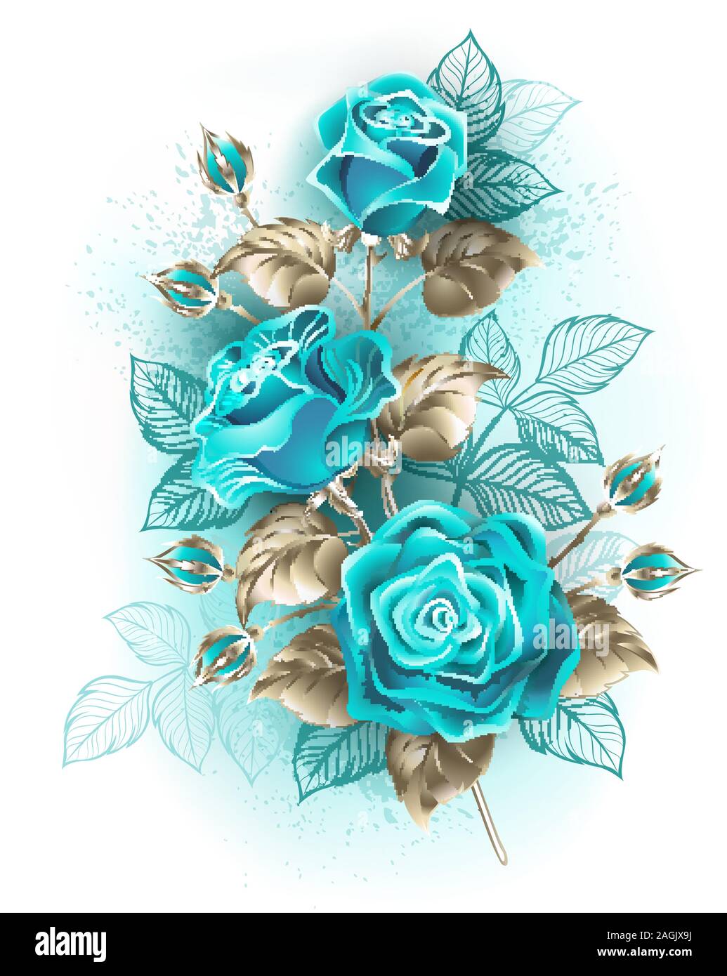Tiffany blue floral background Stock Vector Images - Alamy