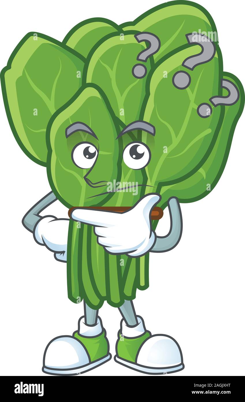 cartoon character of spinach with confuse gesture Stock Vector Image ...