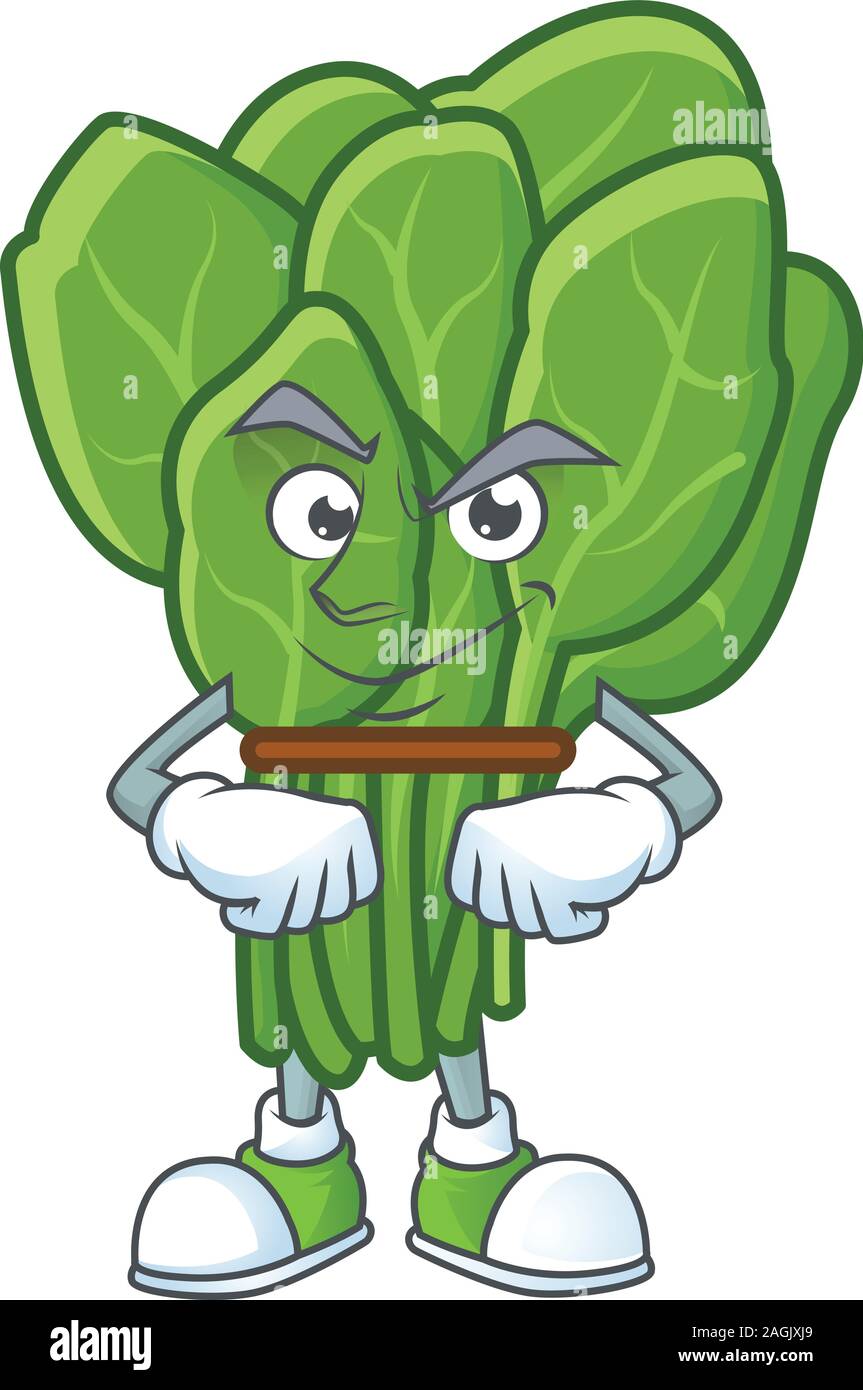 Spinach mascot cartoon character style with Smirking face Stock Vector ...