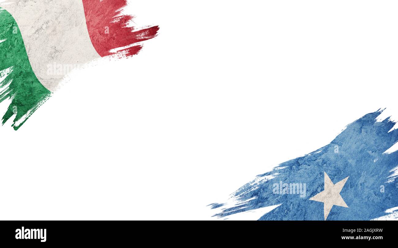 Flags of Italy and Somalia on White Background Stock Photo - Alamy