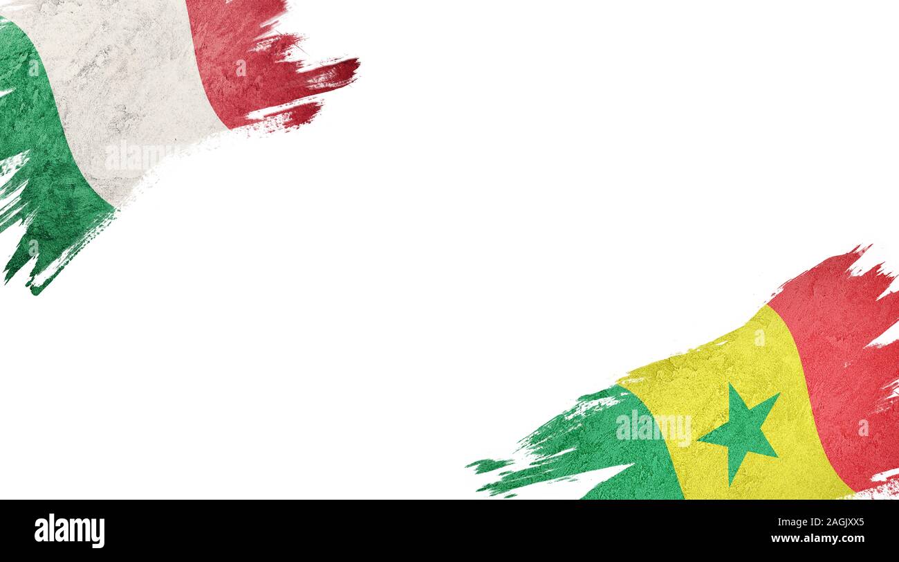 Flags of Italy and Senegal on White Background Stock Photo - Alamy