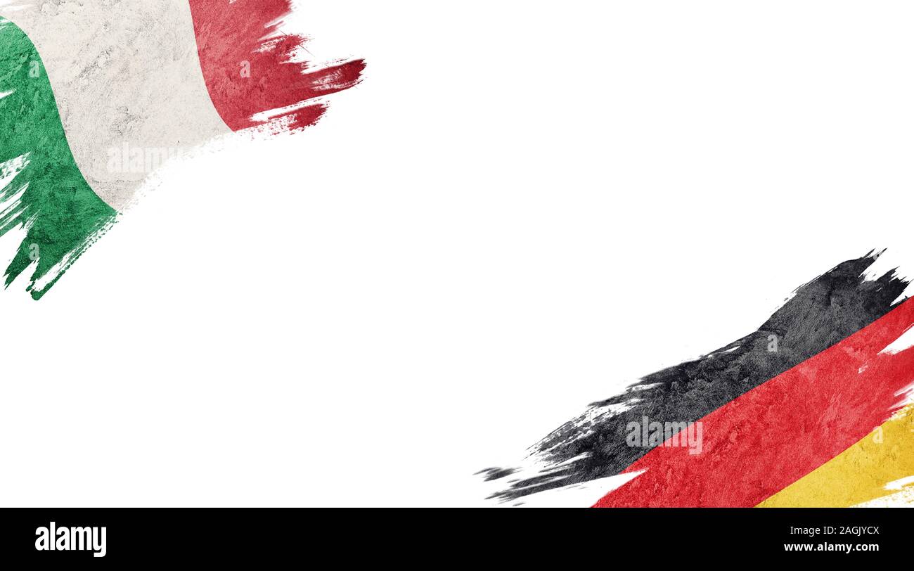 Flags of Italy and Germany on White Background Stock Photo - Alamy